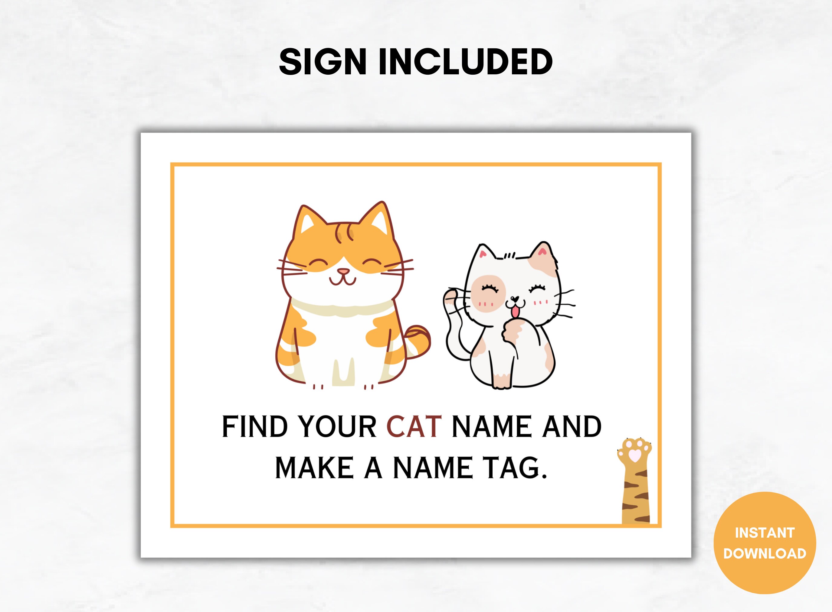 Whats Your Cat Name, Kitty Party Game for Kids and Adults, Cat Party ...