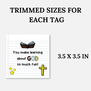 Sunday School Teacher Gift Tag, Printable Bible Study Religious Tags ...