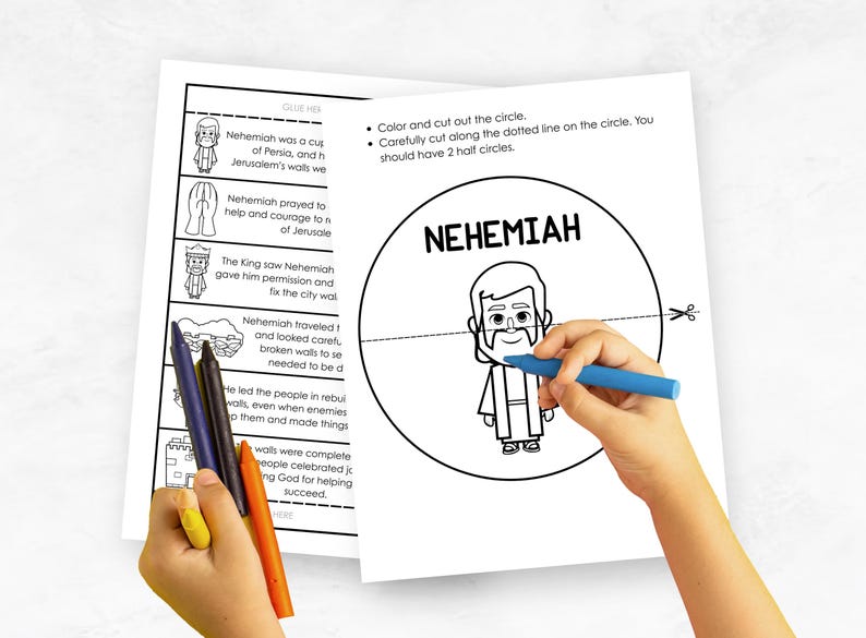 Nehemiah, Folding Surprise Bible Craft Printable, Kids Bible Study ...