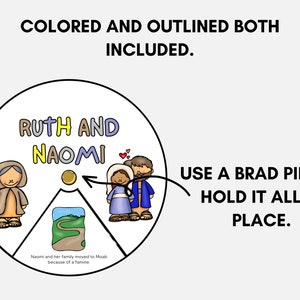 Ruth and Boaz, Ruth and Naomi, Printable Bible Coloring Wheel, Sunday ...