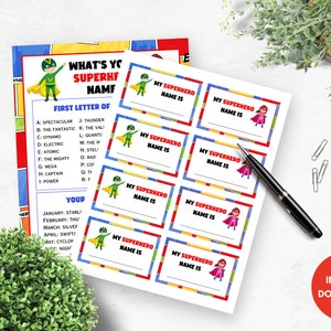 What's Your Superhero Name, Superhero Birthday Party Game for Kids and ...