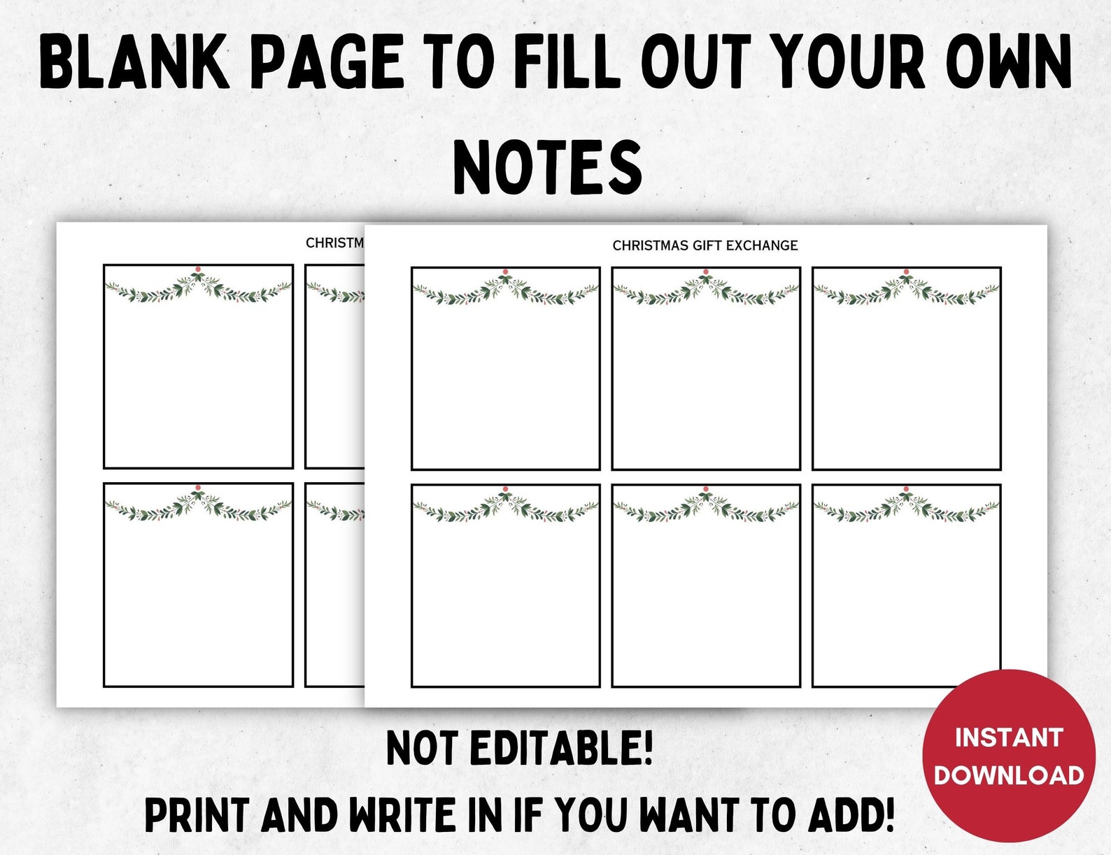 Christmas Gift Exchange Game, White Elephant Gift Exchange Cards ...