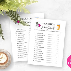 Generic Medication Scramble, Printable Pharmacy/medical Games, Doctor ...
