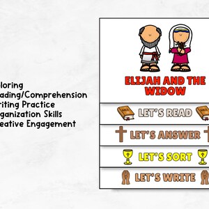 Elijah and the Widow, Printable Bible Flipbook, Follow the Prophet ...