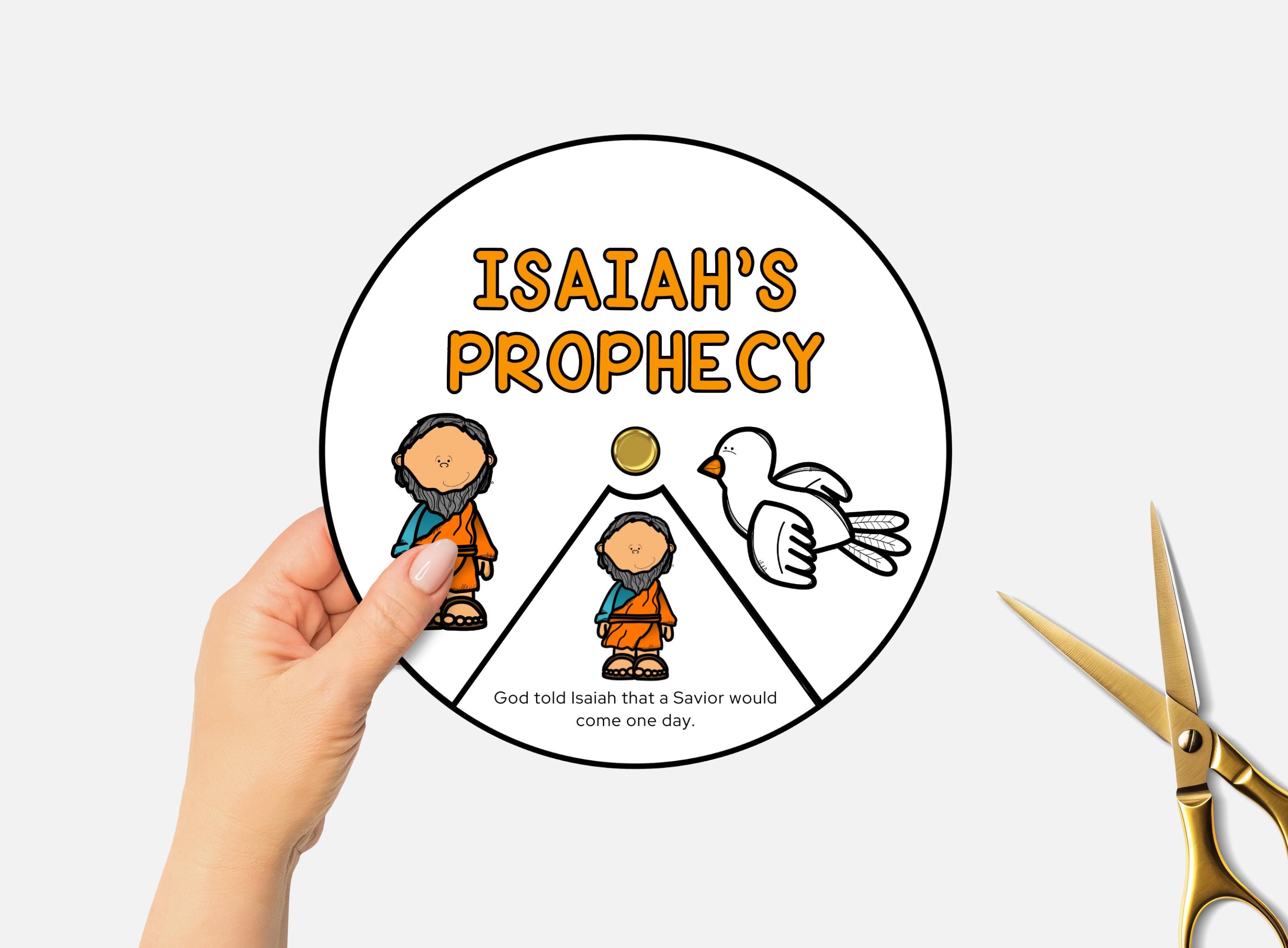 Isaiah's Prophecy, Printable Bible Lesson Coloring Wheel, Advent Sunday ...