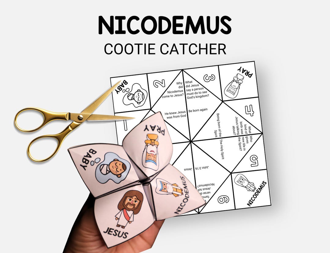 Nicodemus Bible Lesson, Cootie Catcher Sunday School Craft, Kids Bible ...