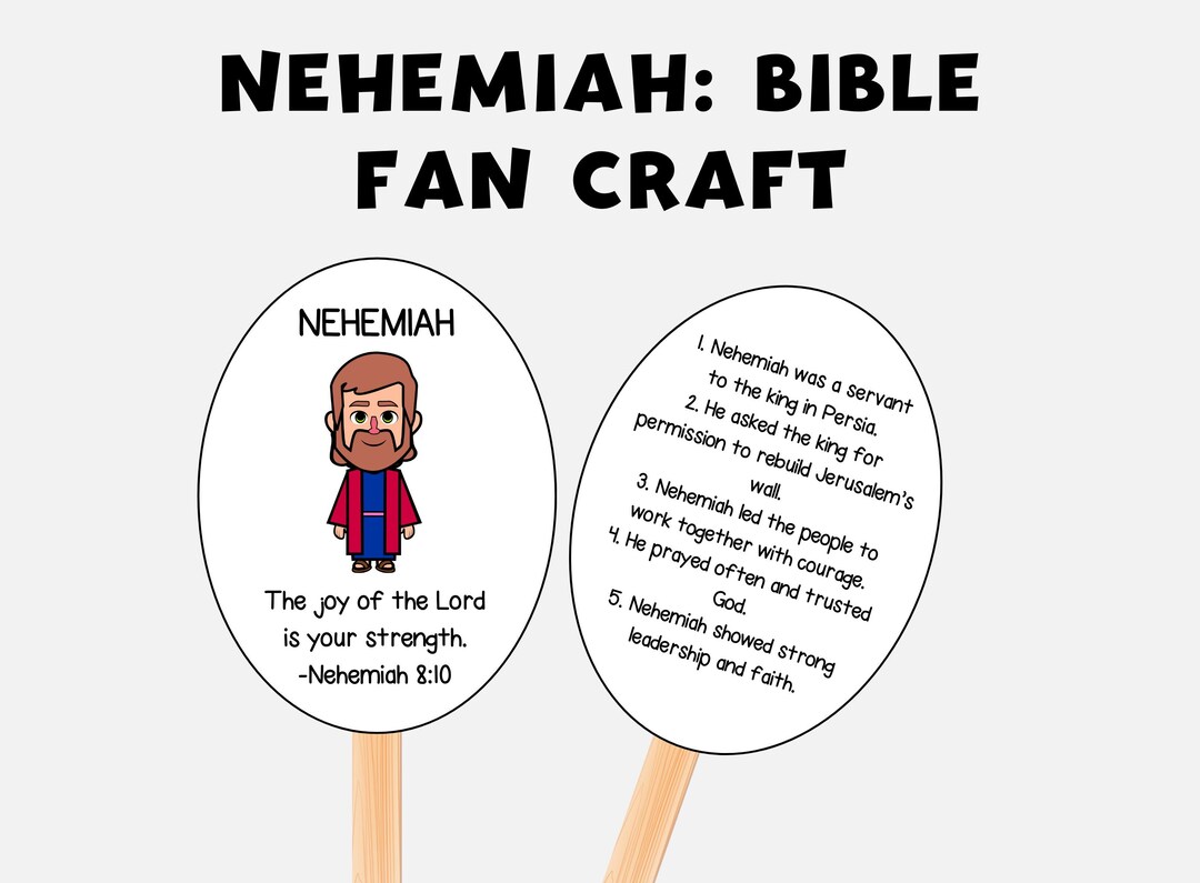 Nehemiah in the Bible Craft, Sunday School Printable, Bible Verse ...