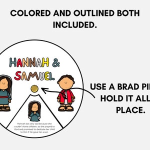 Hannah and Samuel, Printable Bible Coloring Wheel, Sunday School Craft ...