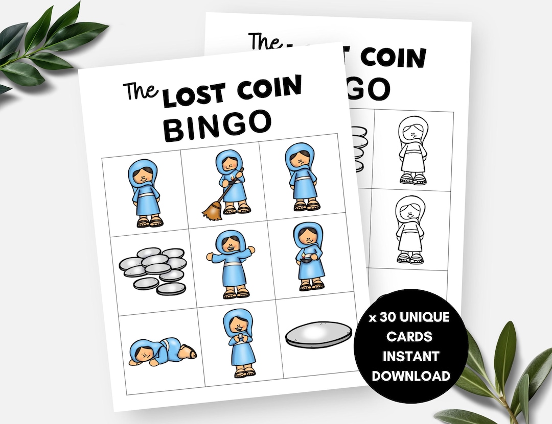 Parable of the Lost Coin, Bible Story Bingo Cards, Printable Sunday ...