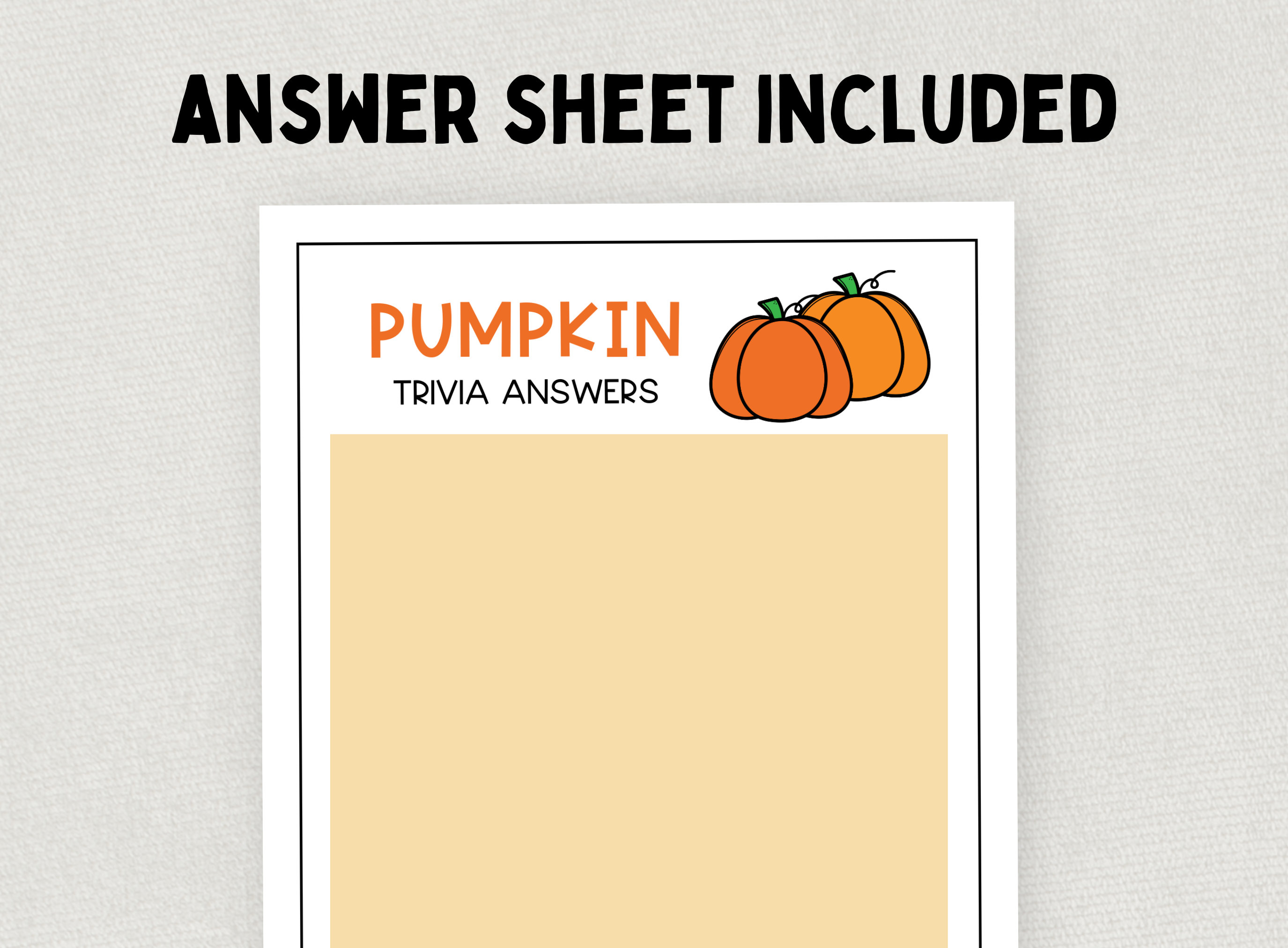 Pumpkin Trivia, Printable Halloween/thanksgiving Trivia Game, Trivia ...