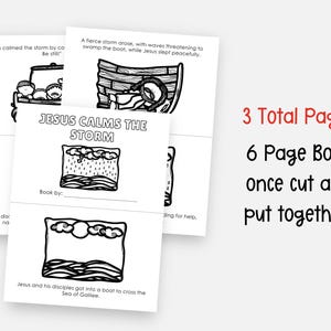 Jesus Calms the Storm, Miracles of Jesus, Printable Mini Bible Book ...