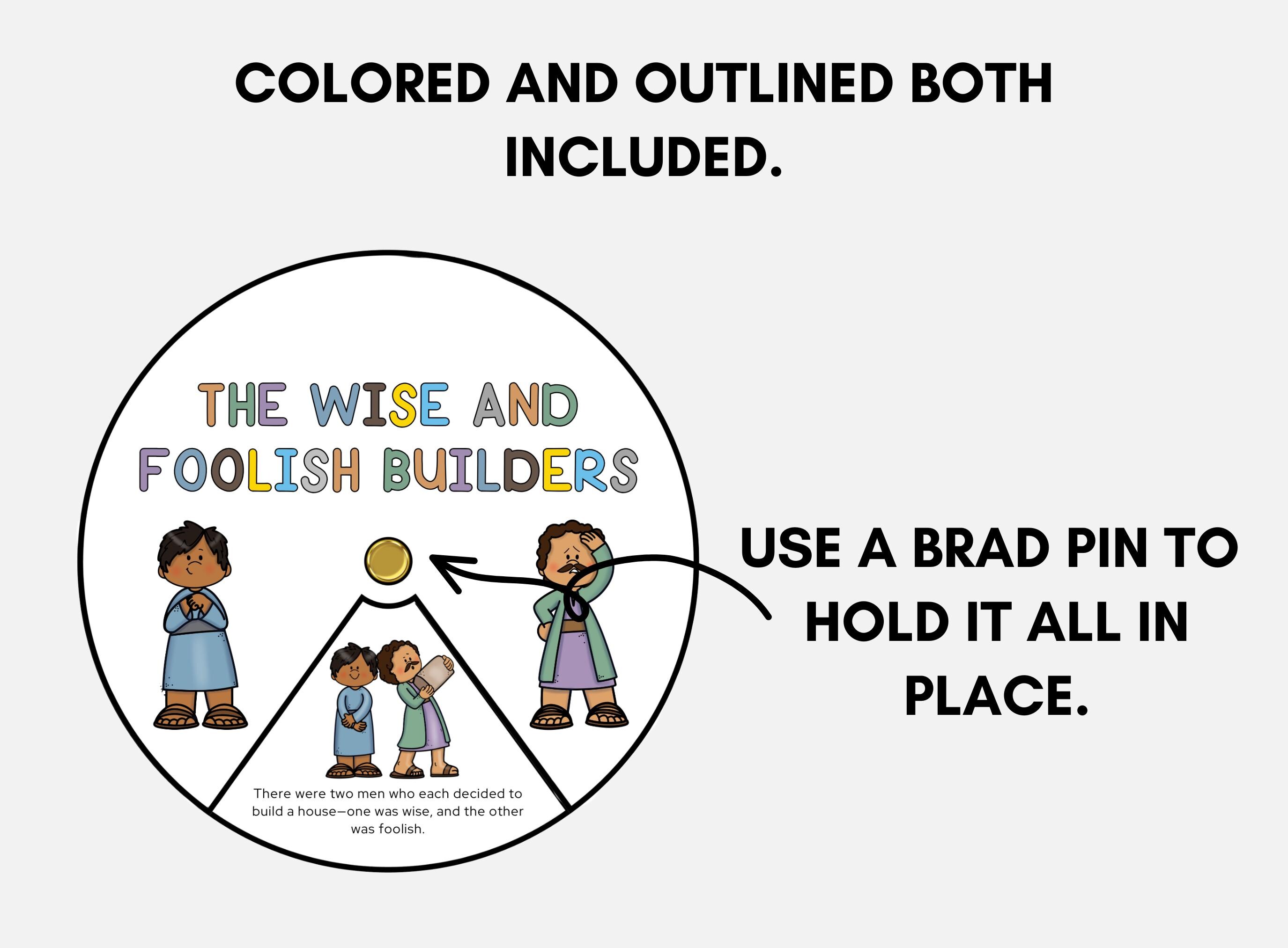 Parable of the Wise and Foolish Builders, Printable Bible Coloring ...