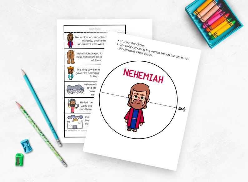 Nehemiah, Folding Surprise Bible Craft Printable, Kids Bible Study ...