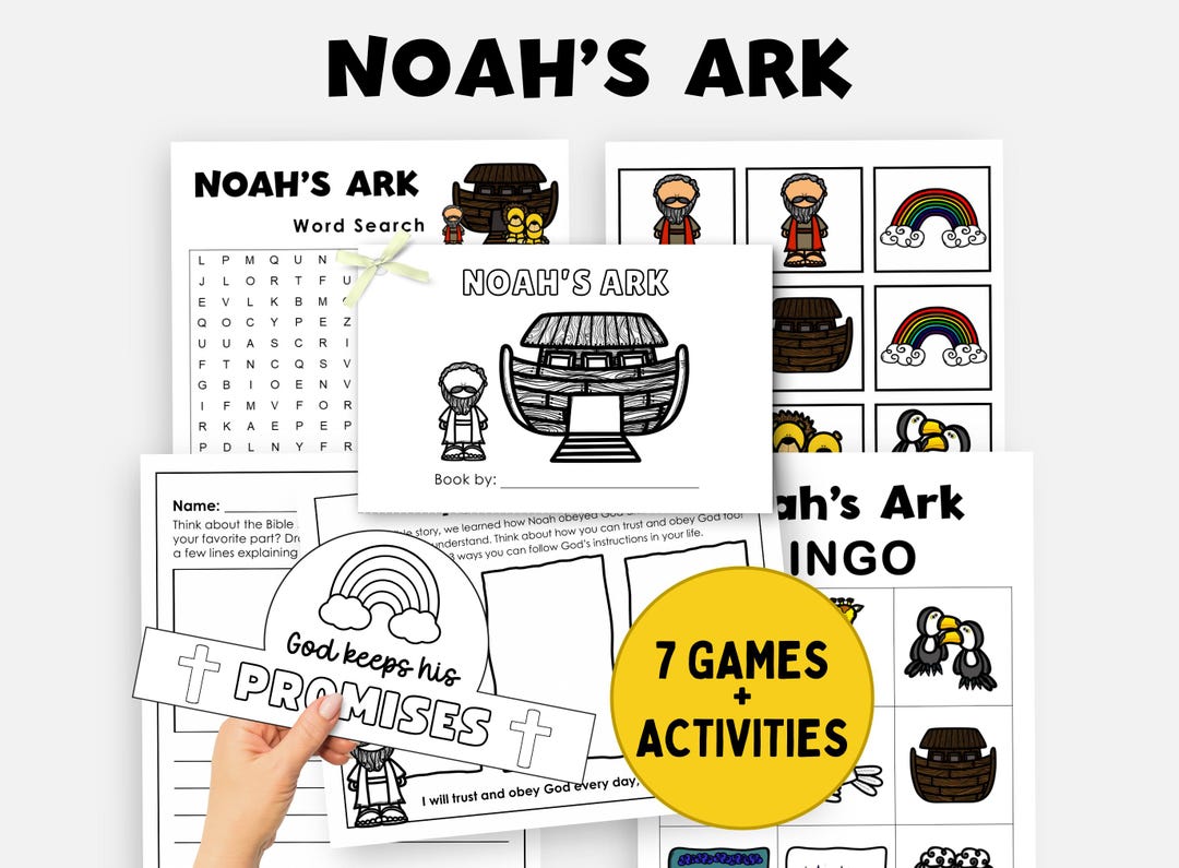 Noah's Ark Bible Lesson, Printable VBS Crafts, Games and Activities ...