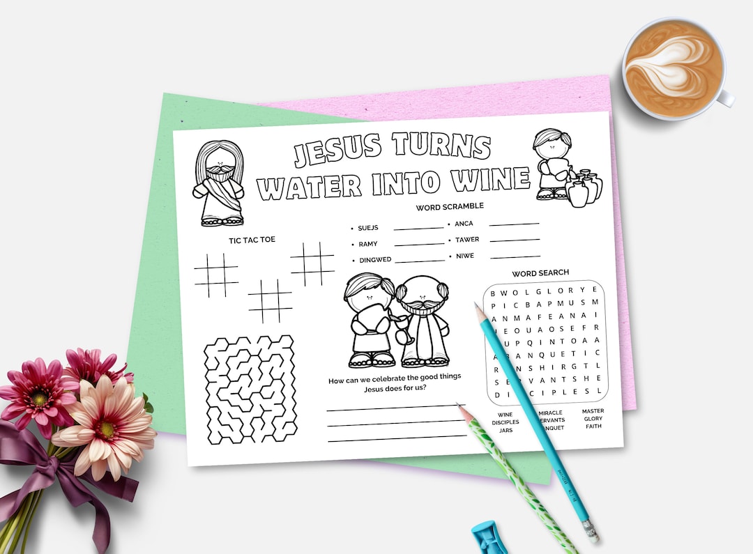 Jesus Turns Water Into Wine, Miracles of Jesus, Printable Bible ...