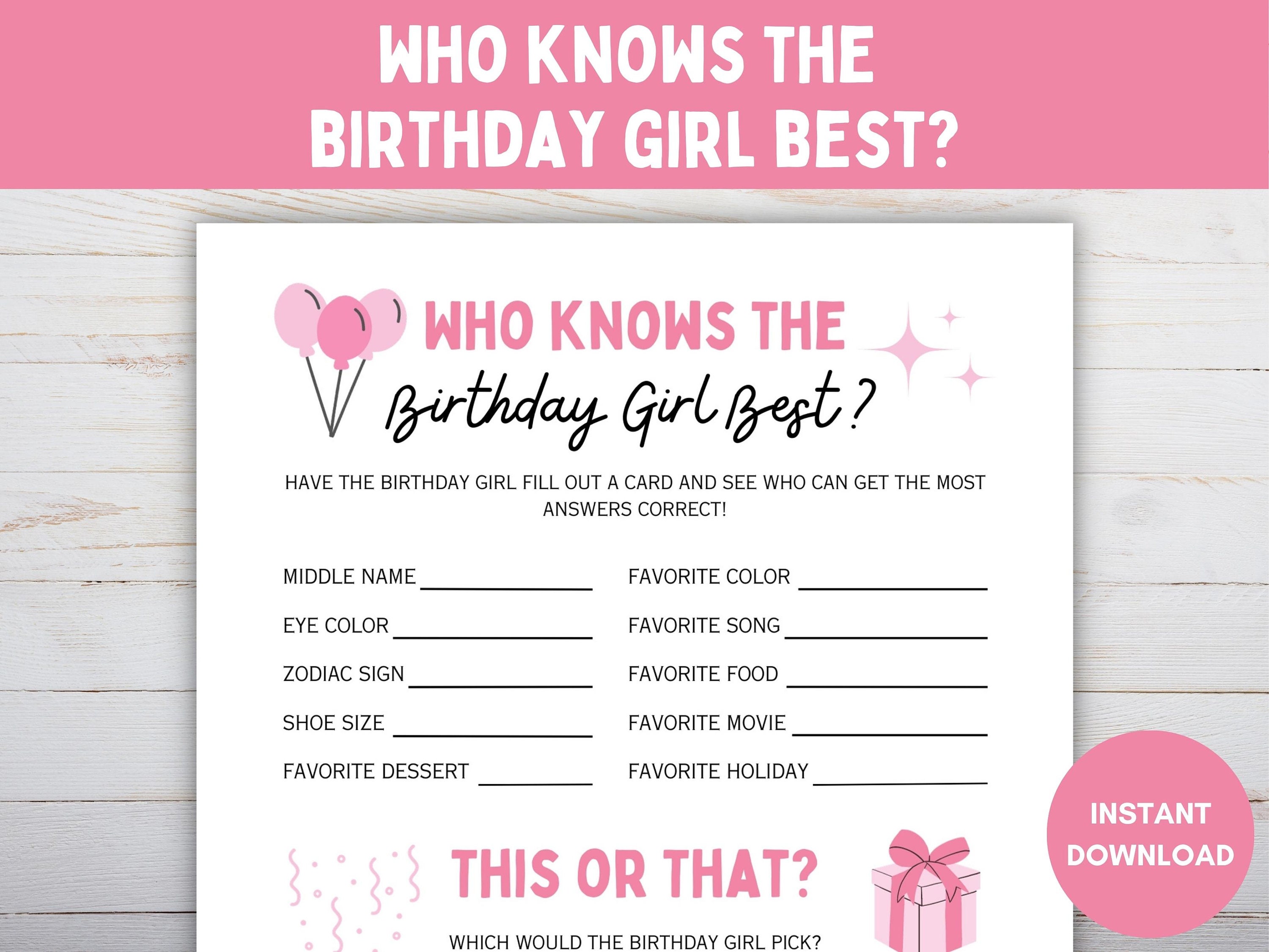 Quién conoce mejor a la cumpleañera, qué tan bien la conoces ...