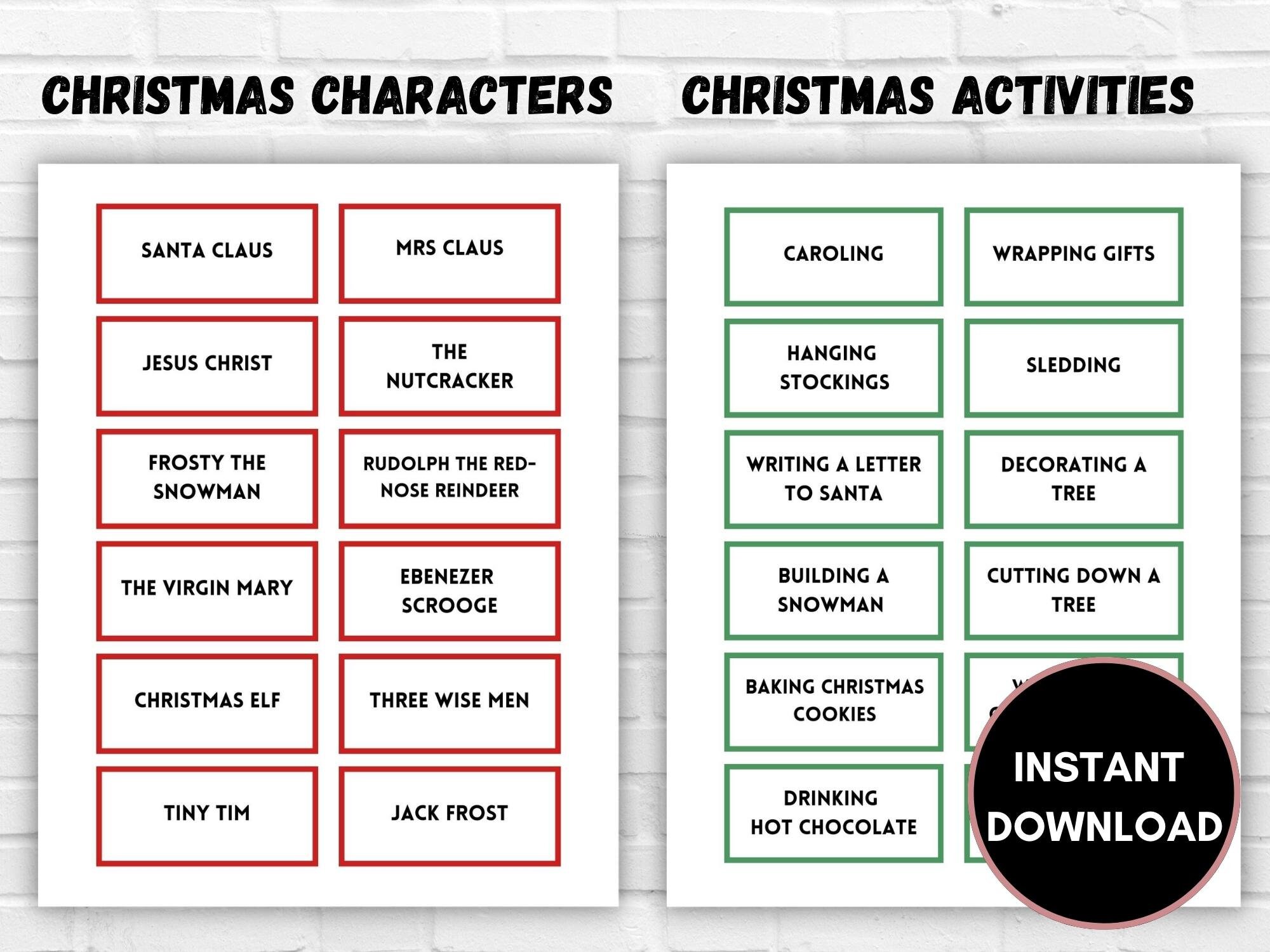 Christmas Charades, Holiday Charades, Xmas Games for Kids and Adults ...