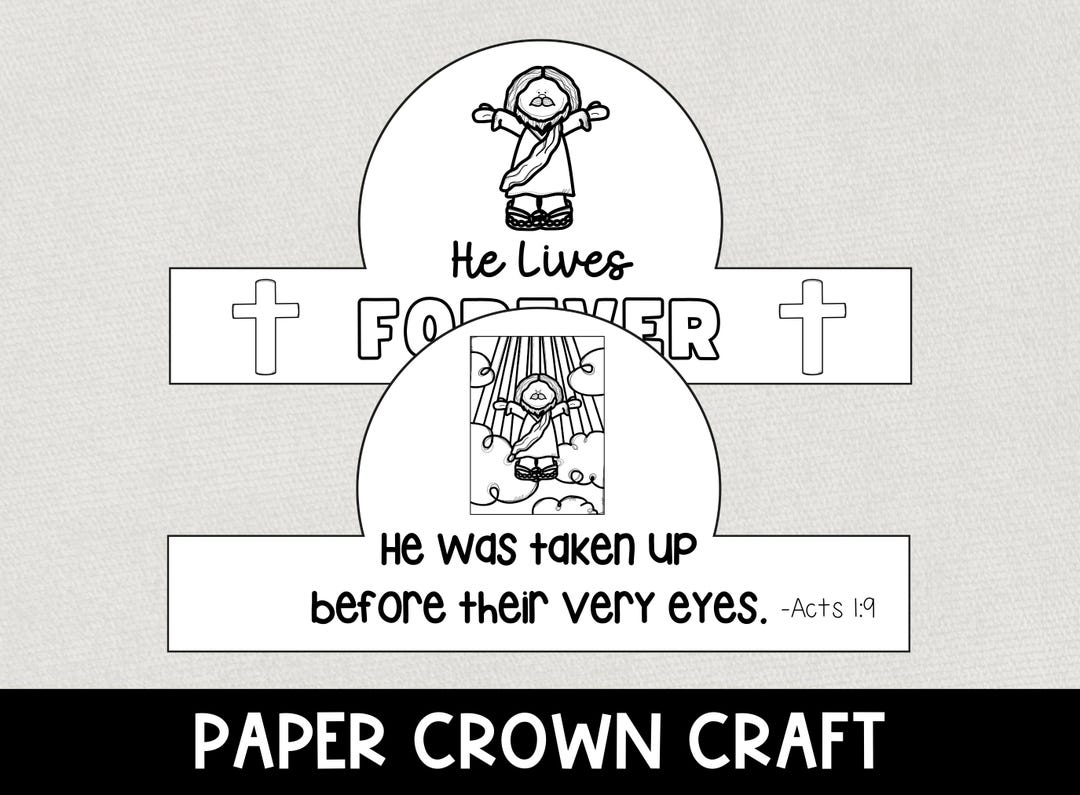 Ascension of Jesus Bible Crown, Printable Faith Headband, Jesus ...