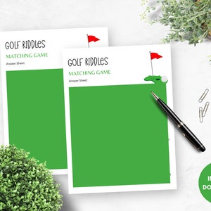 Golf Riddles, Printable Golf Activity, Fun Golf Theme, Birthday Party ...