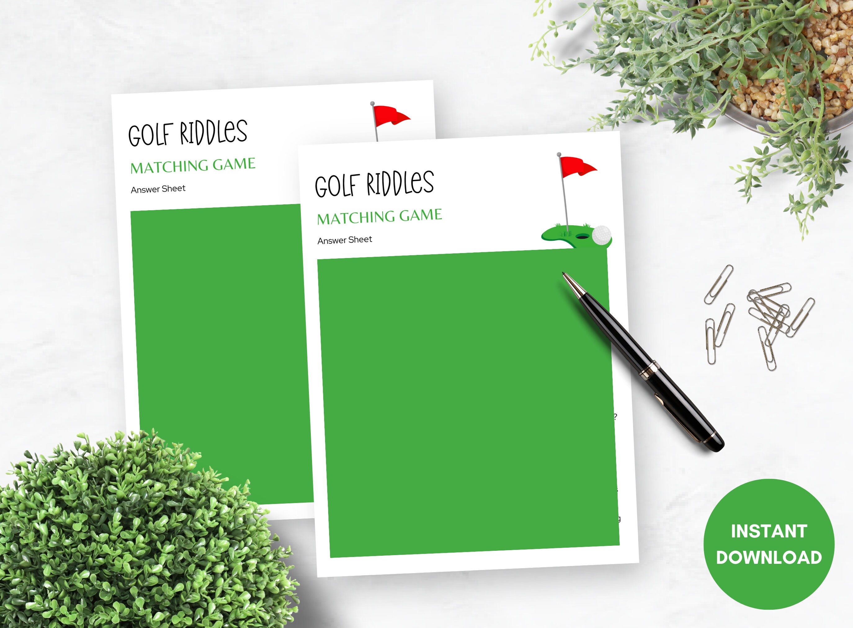 Golf Riddles, Printable Golf Activity, Fun Golf Theme, Birthday Party ...