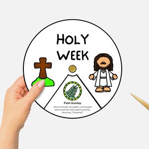 Holy Week Craft, Printable Bible Coloring Wheel, Easter Story Sunday ...