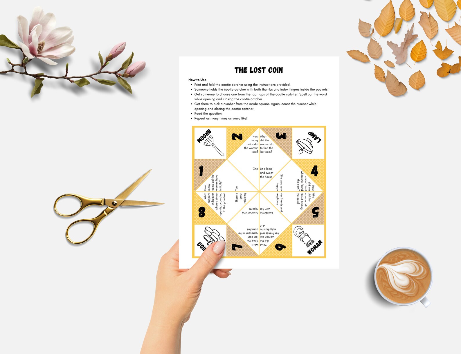 Parable of the Lost Coin, Printable Cootie Catcher, Sunday School Craft ...