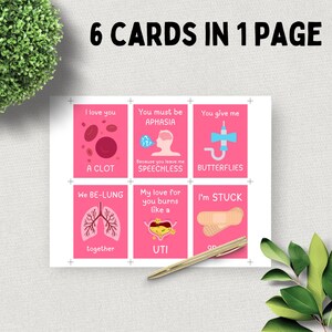 Medical Valentines, Printable Nurse Valentine Gift Tags, Funny ...