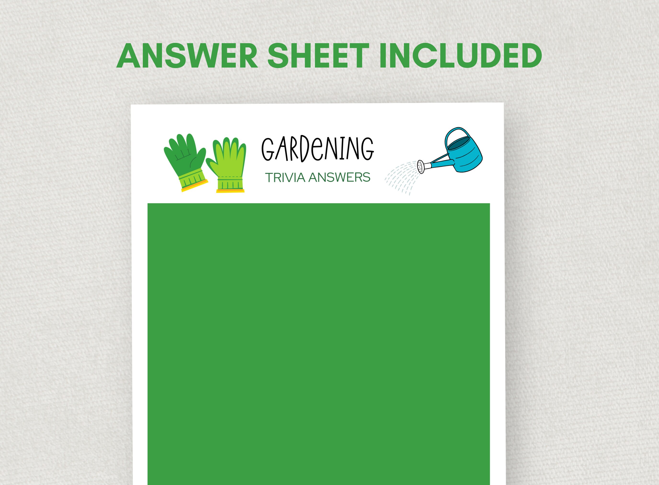 Gardening Trivia Game, Spring Trivia, Garden Party, Printable Gardener ...