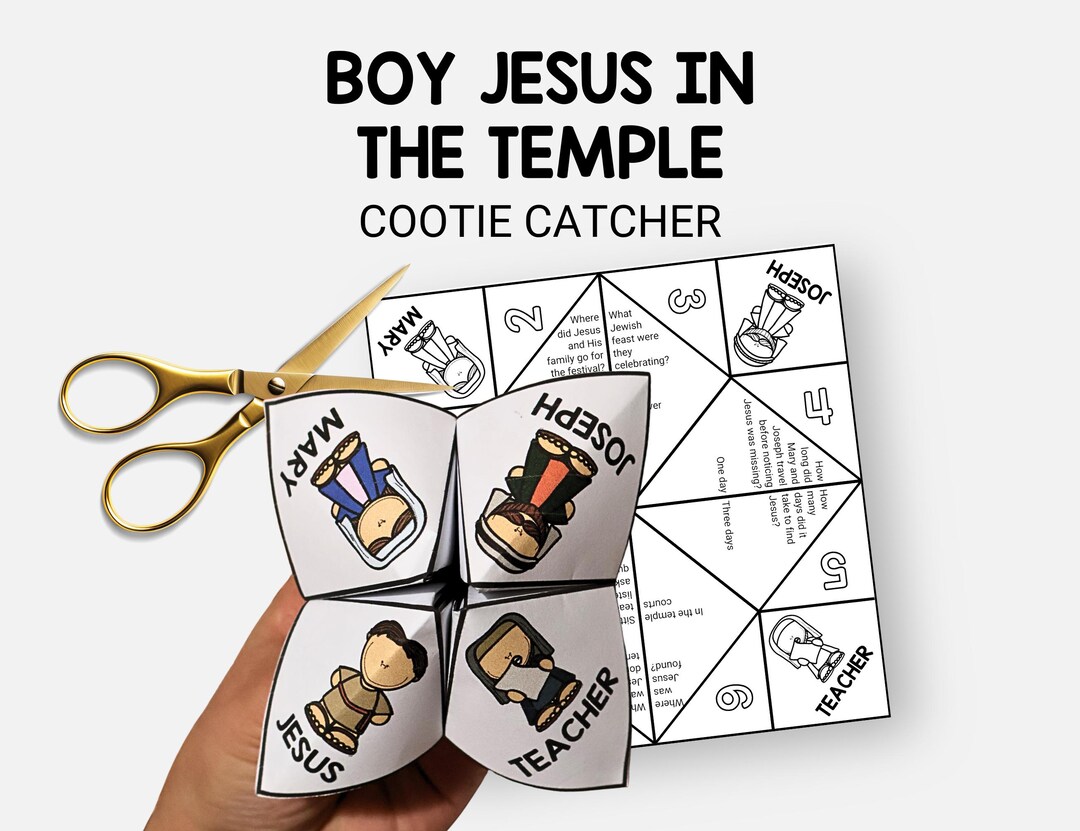 Young Jesus in the Temple, Bible Cootie Catcher Printable, Life of ...