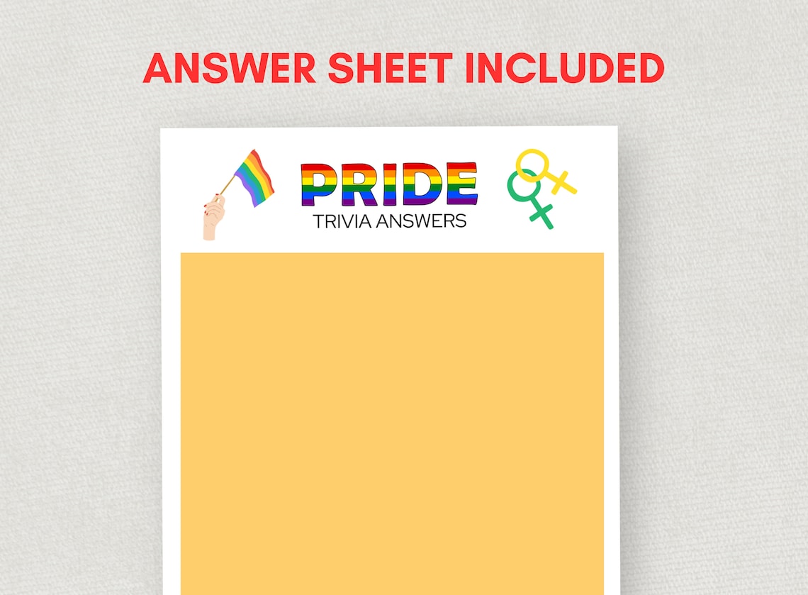 Printable Pride Trivia, Pride Month Party Games, LGBTQ+ Trivia ...