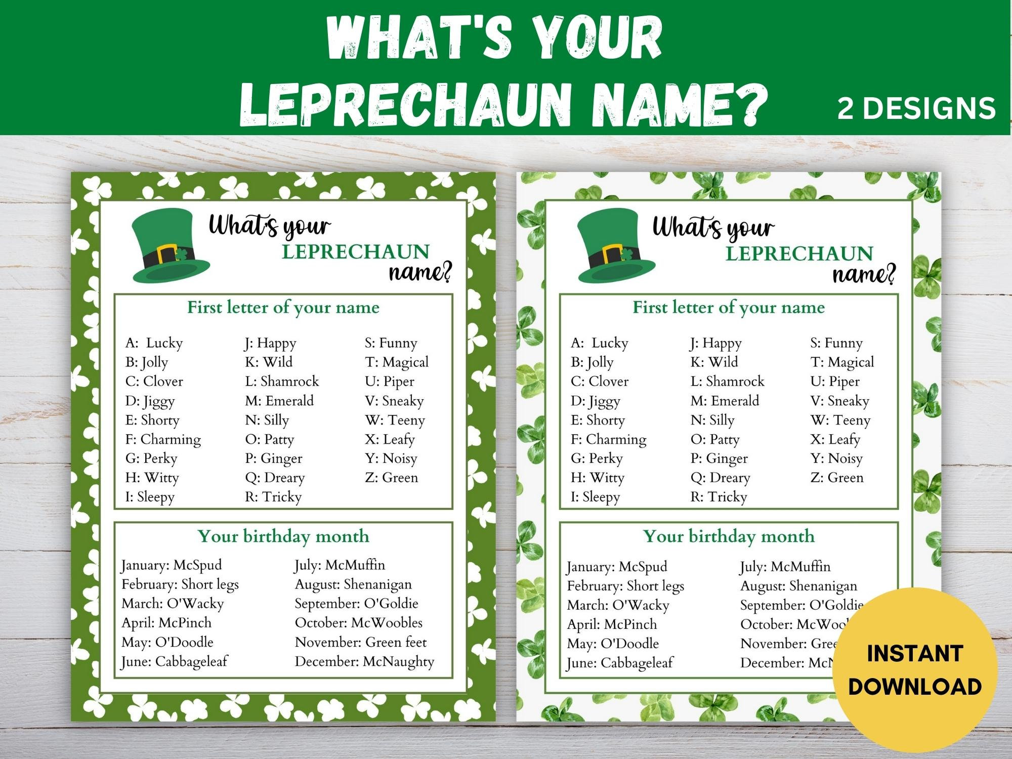 Whats Your Leprechaun Name What's My Leprechaun Name St - Etsy