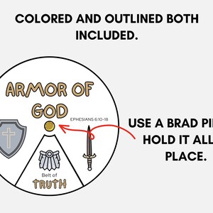 Armor of God, Ephesians 6 10, Printable Coloring Wheel, Sunday School ...