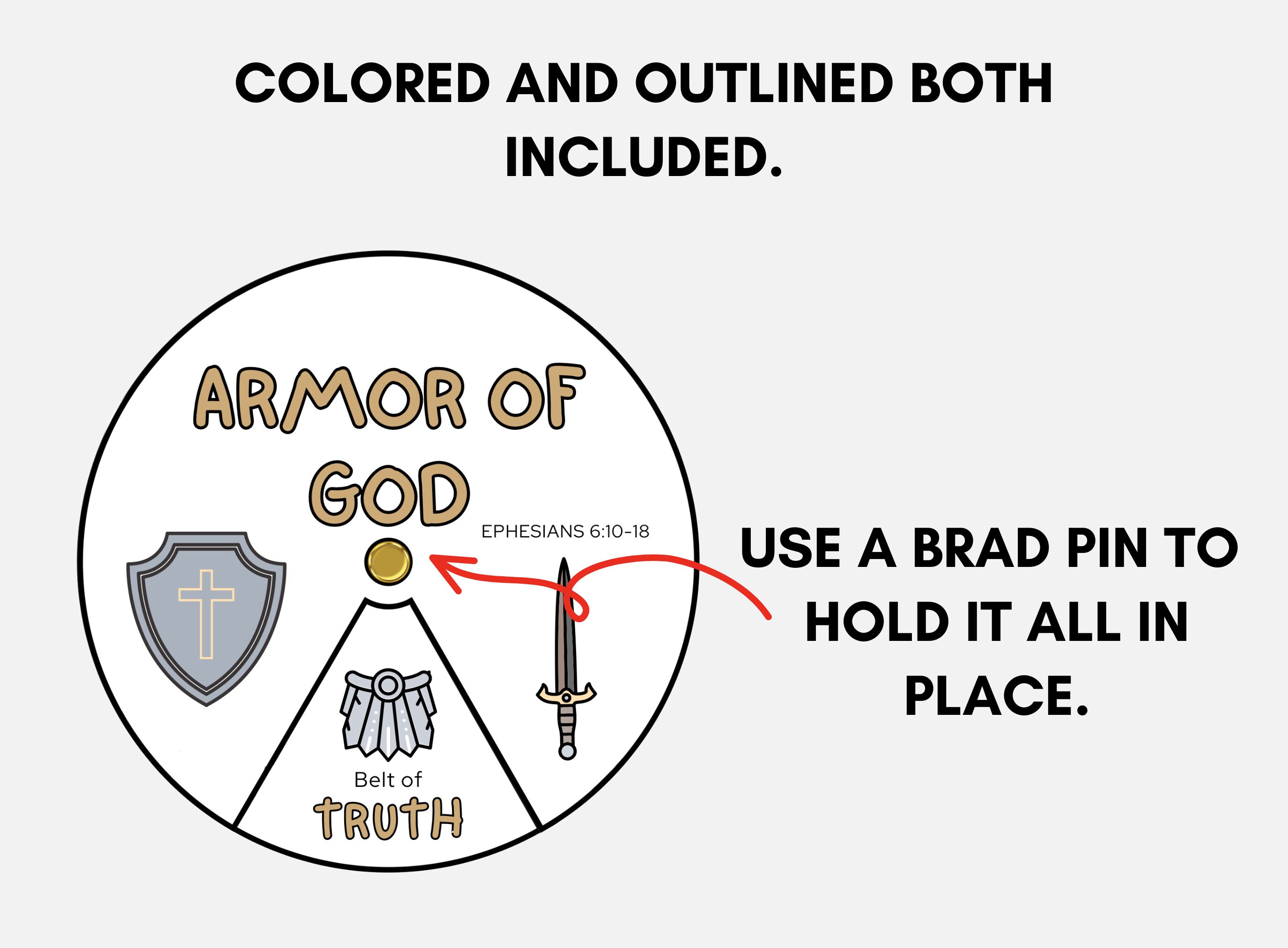 Armor of God, Ephesians 6 10, Printable Coloring Wheel, Sunday School ...
