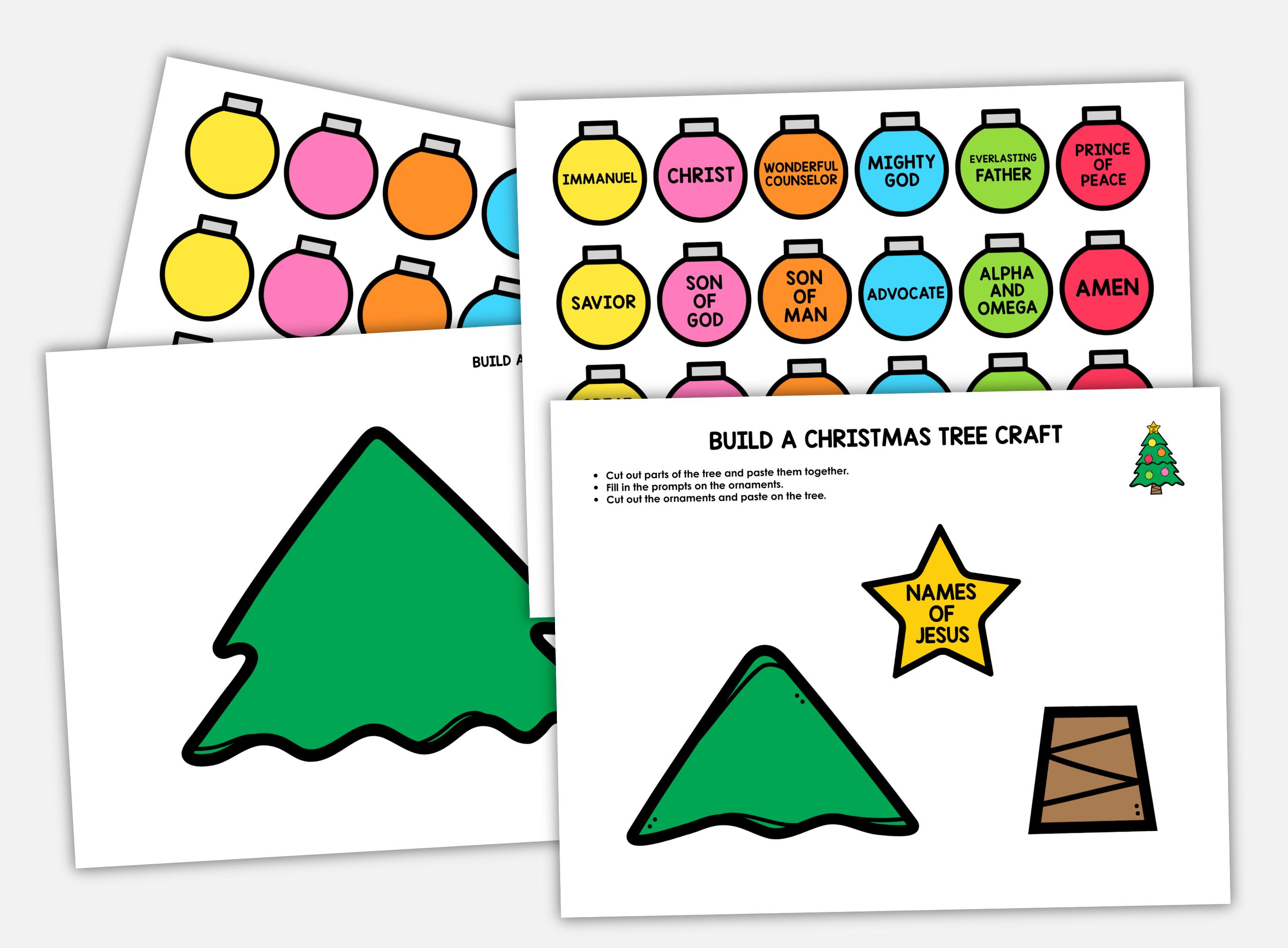 The Names of Jesus in the Bible, Advent Christmas Tree Craft, Christian ...