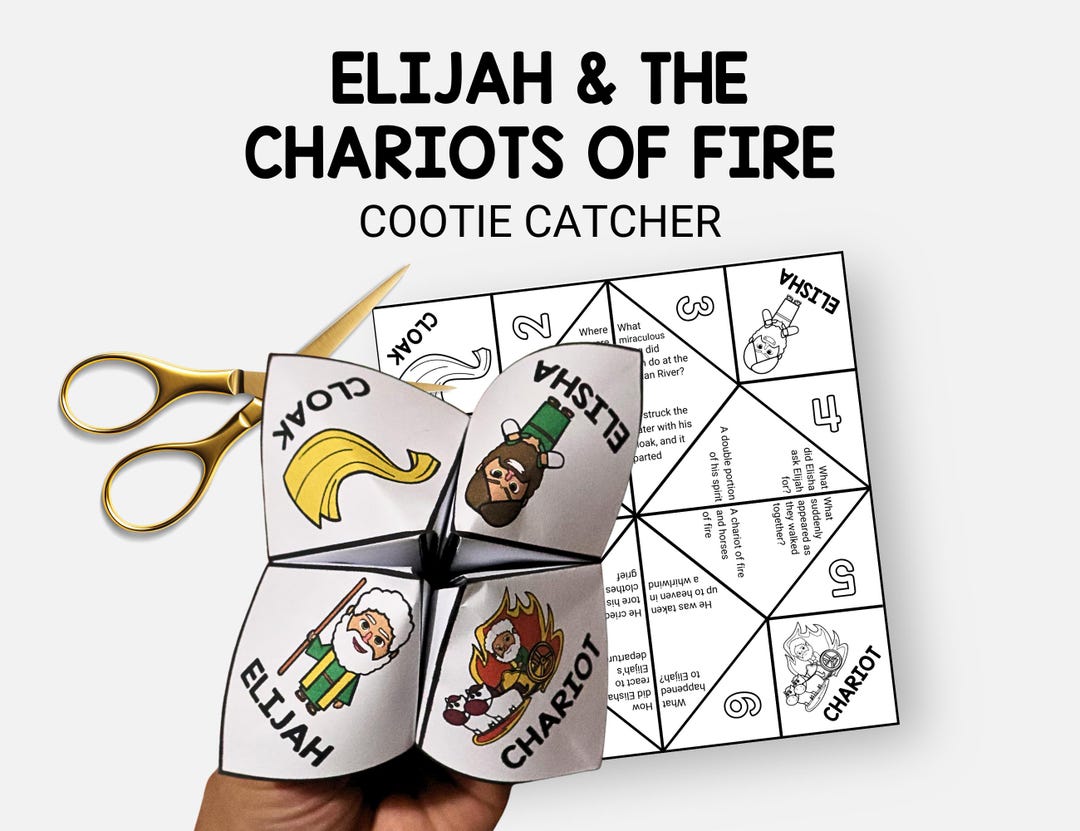 Elijah and the Chariots of Fire, Printable Cootie Catcher, Sunday ...