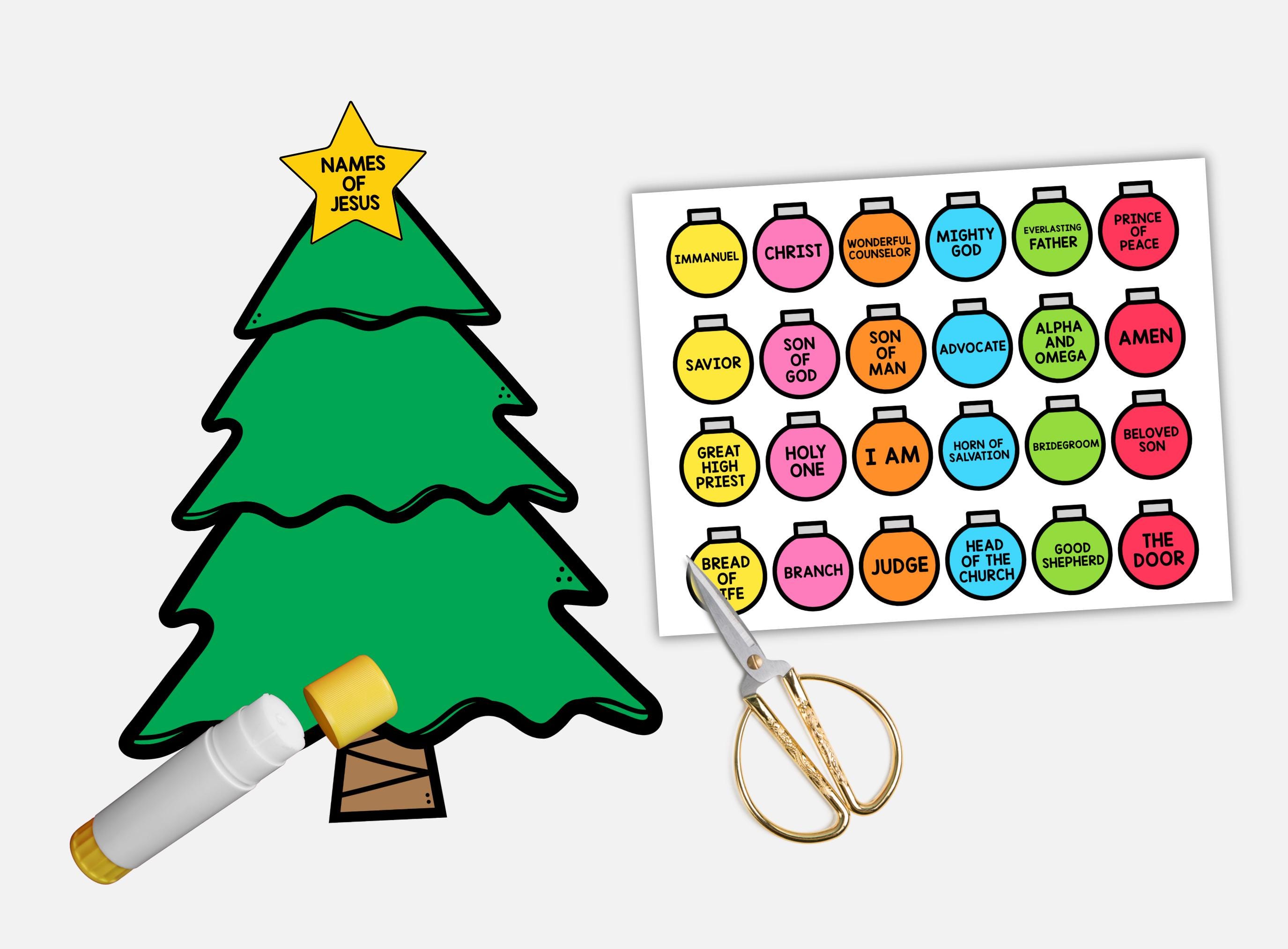 The Names of Jesus in the Bible, Advent Christmas Tree Craft, Christian ...