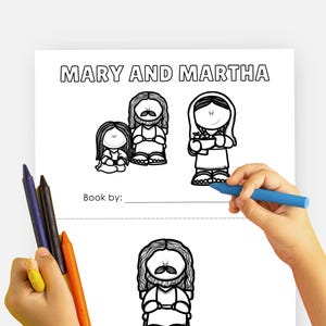 Mary and Martha, Printable Mini Bible Book, Sunday School Craft, Kids ...