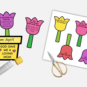 Mothers Day Bible Craft, Printable Christian Mom Keepsake Gift From ...