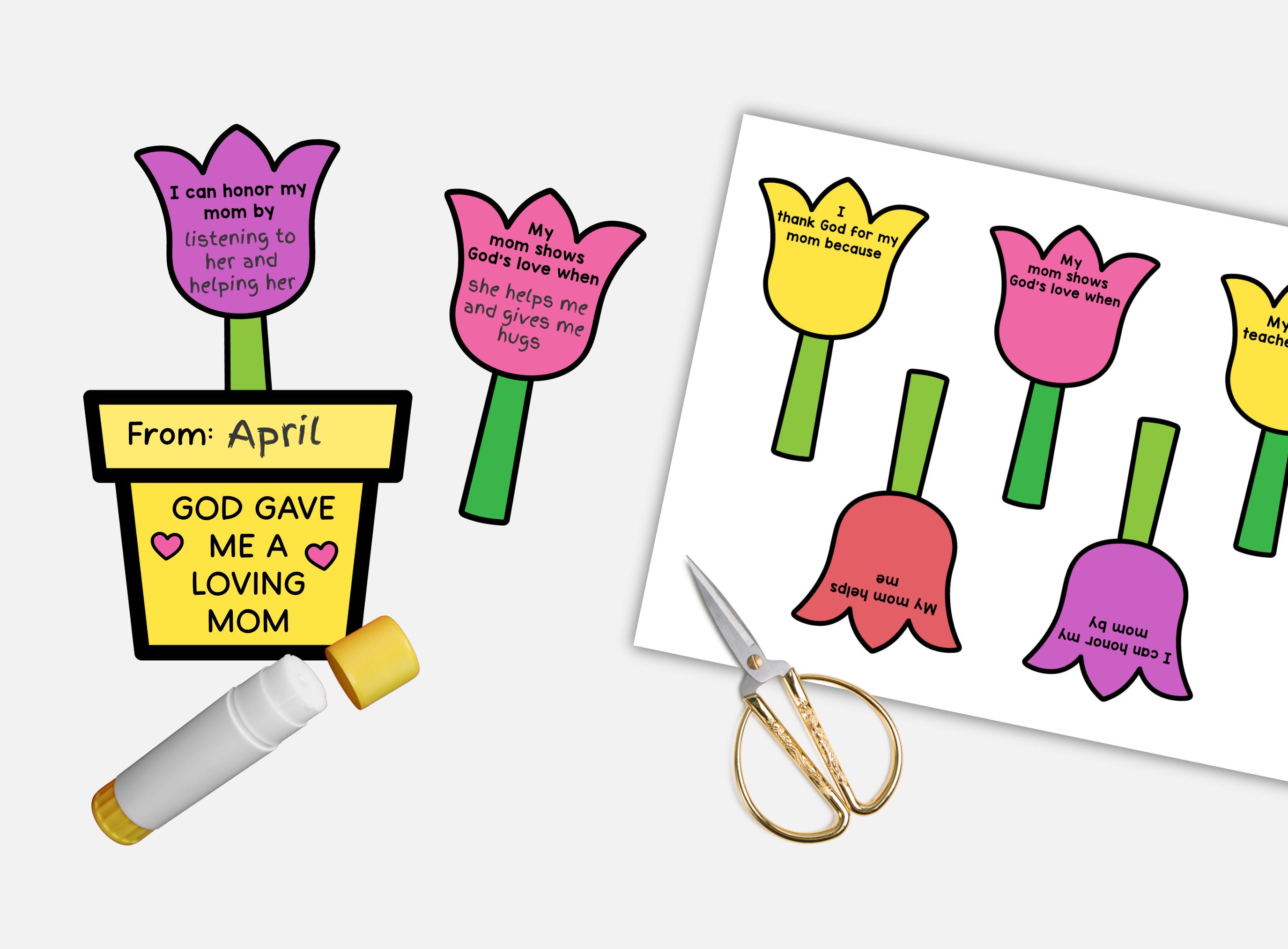 Mothers Day Bible Craft, Printable Christian Mom Keepsake Gift From ...