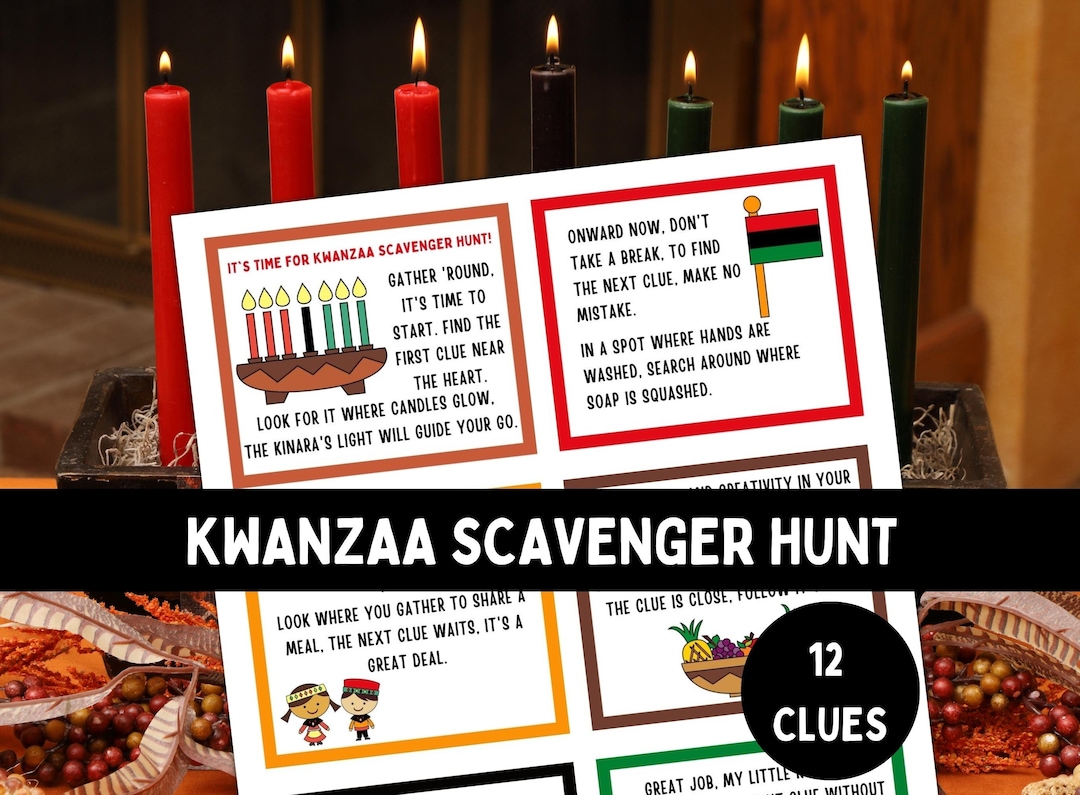 Kwanzaa Scavenger Hunt, Indoor Scavenger Hunt, Scavenger Hunt Clues ...