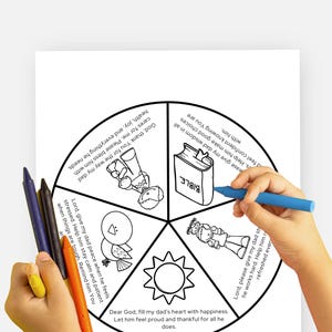 Prayers for Dad, Father's Day Bible Craft, Printable Christian Coloring ...