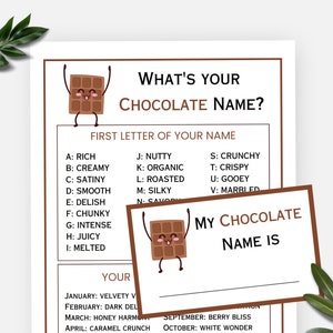 Whats Your Chocolate Name, Fun Chocolate Day Activities for Kids and ...