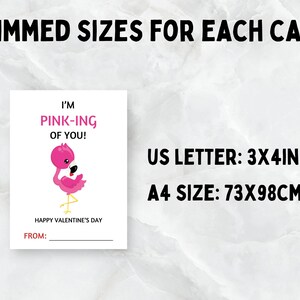Flamingo Valentines, Printable Classroom Valentines, Pink Student Gift ...