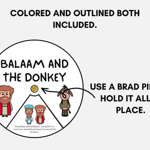 Balaam and the Donkey, Printable Bible Coloring Wheel, Sunday School ...