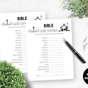 Printable Bible Word Scramble, Bible Games, Fun Christian Youth Group ...