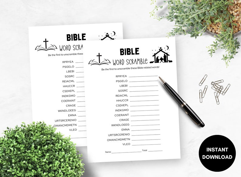 Printable Bible Word Scramble, Bible Games, Fun Christian Youth Group ...