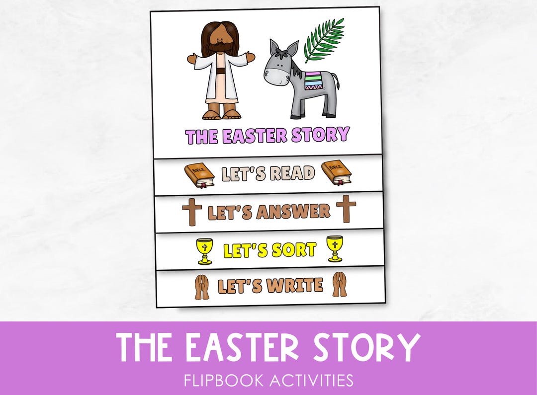 Easter Bible Story Craft, Printable Bible Flipbook, Sunday School Craft ...