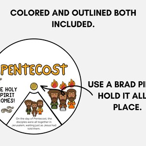 Pentecost Craft, Printable Holy Spirit Bible Coloring Wheel, Day of ...