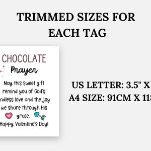 Chocolate Valentine Tag, Printable Christian Valentines Day Prayer Card ...