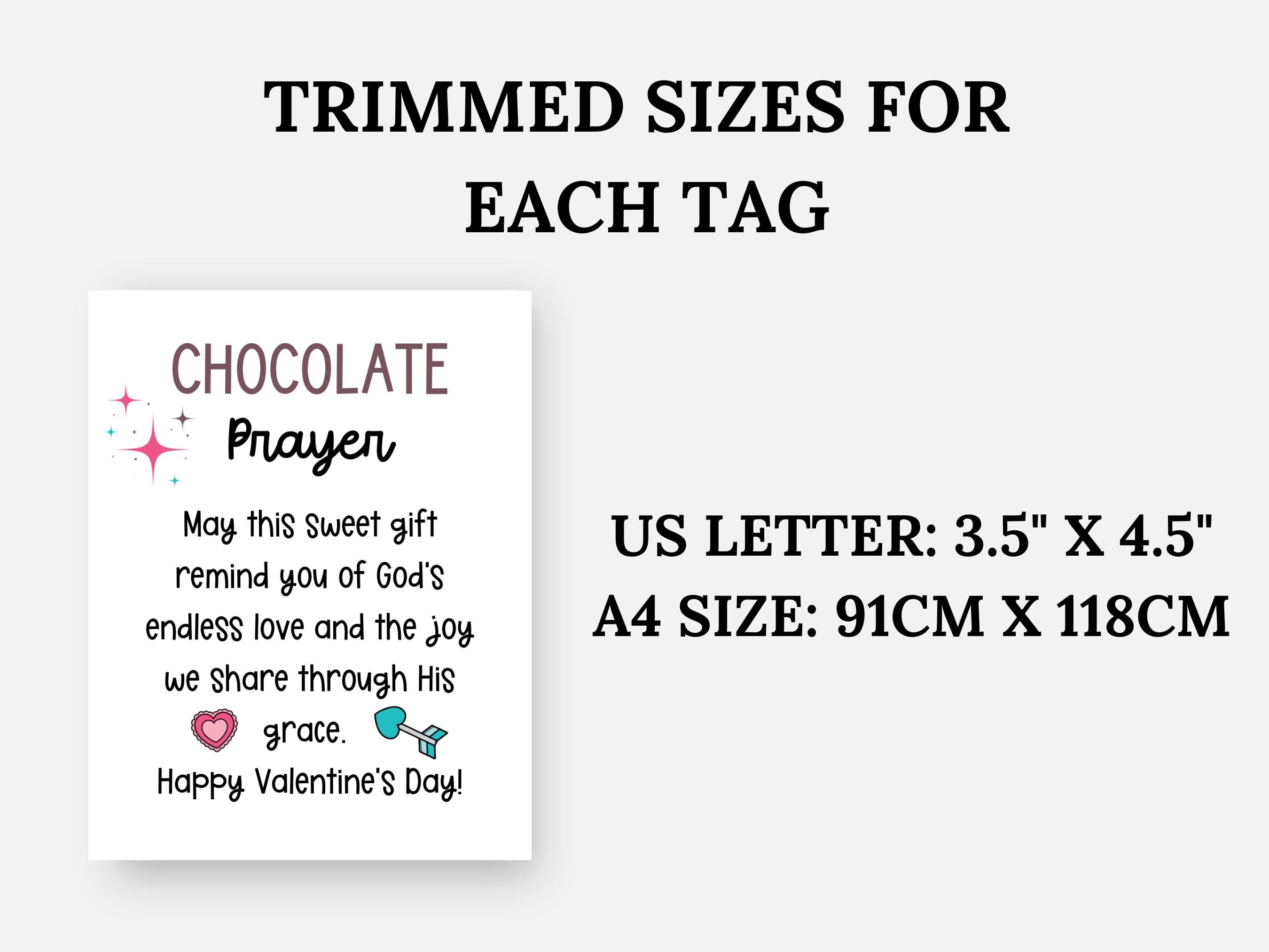 Chocolate Valentine Tag, Printable Christian Valentines Day Prayer Card ...